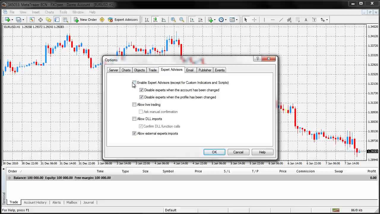 How To Use The Options Section In Your MT4 Platform